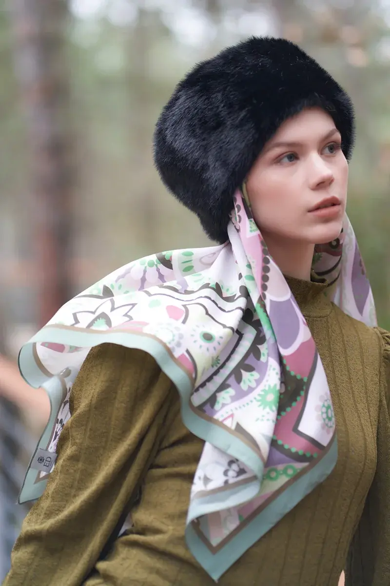 Luna Desen Modal Eşarp - Mint SPECIAL COLLECTION ED Scarf