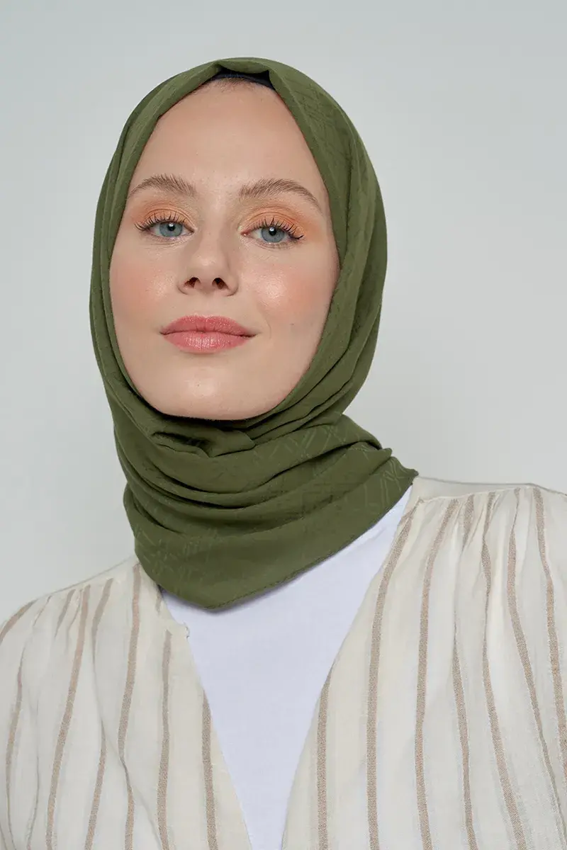 Pamuklu Şal Çizgi Desen - Nefti ÇİZGİ DESEN ED Scarf